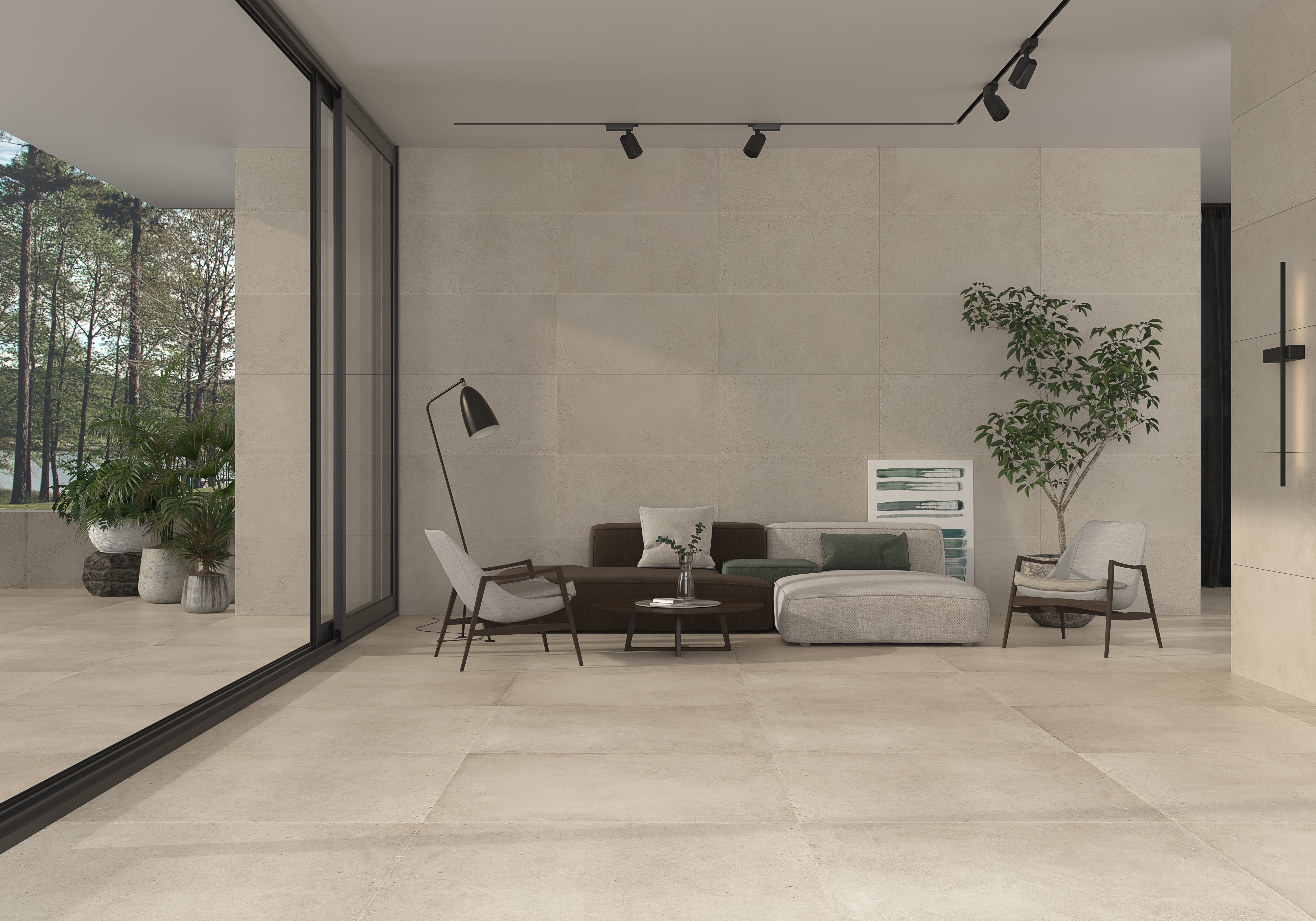 Betonlook Fliser Besana Sand