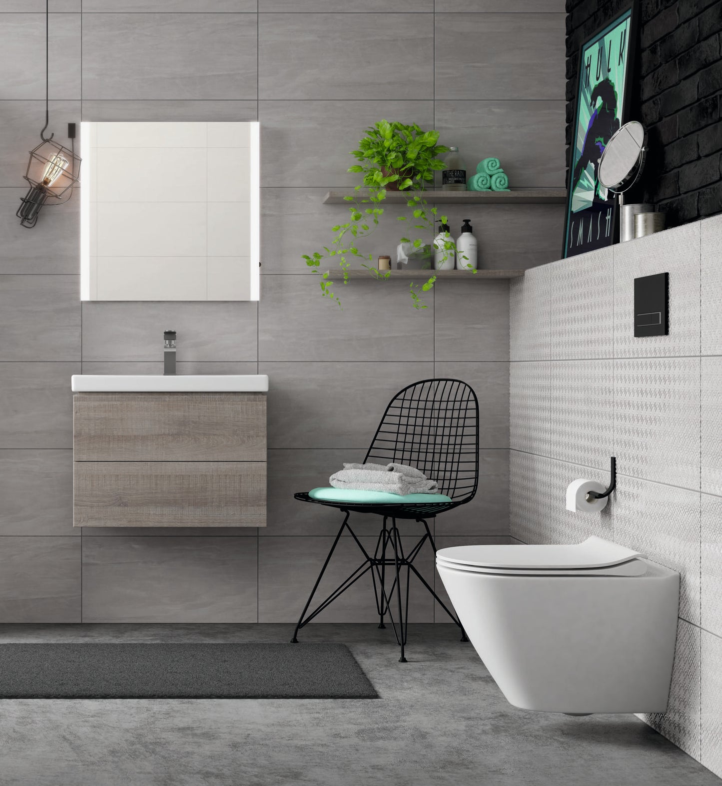 Hængeskål Toilet Oval Nordic Rimless Soft Close Sæde