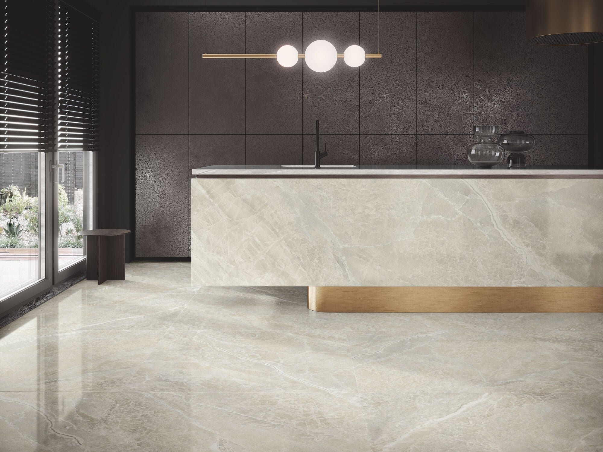 Marmorlook Fliser Electra Almond