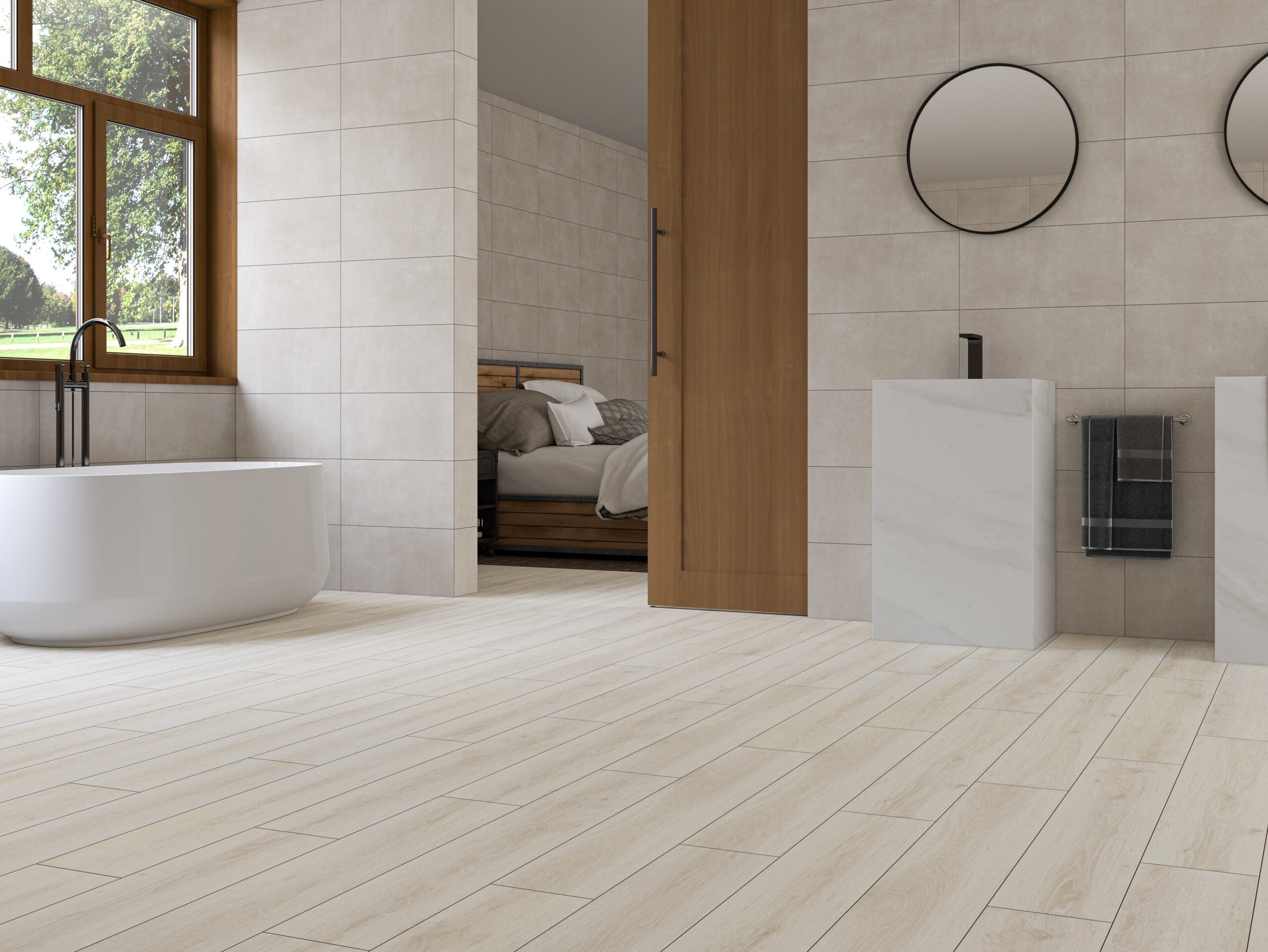 Trælook Fliser Borneo Ivory
